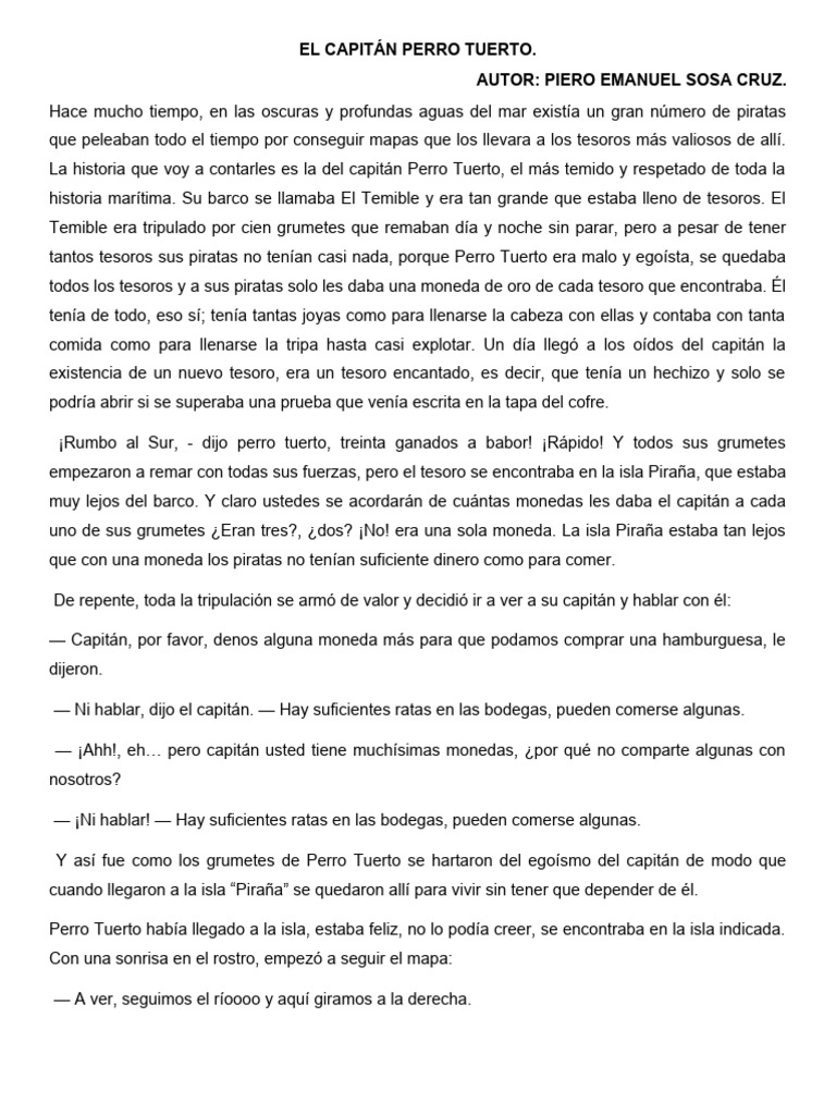 El Capitán y el Tesoro Encantado | PDF | Piratería