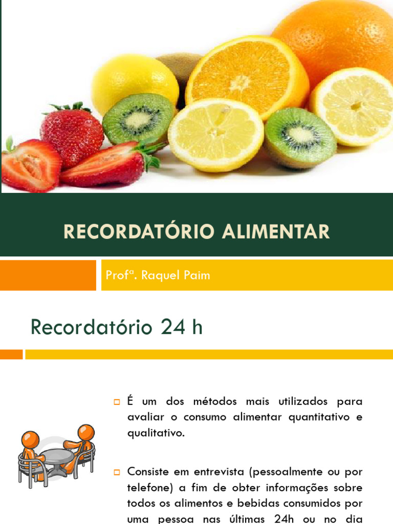 Modelo de Recordatório Alimentar 24h | PDF | Alimentos | Comidas e bebidas