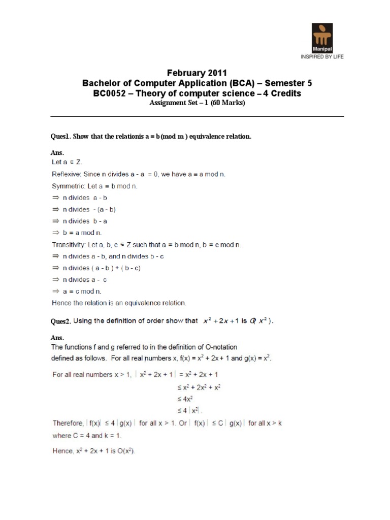 BCA Semester 5 Computer Science Assignments | PDF | Vertex (Graph ...