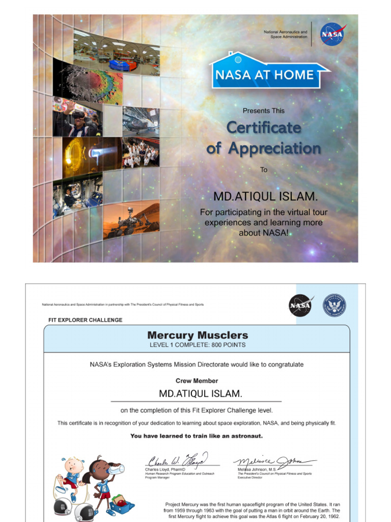 NASA certificate 2 | PDF