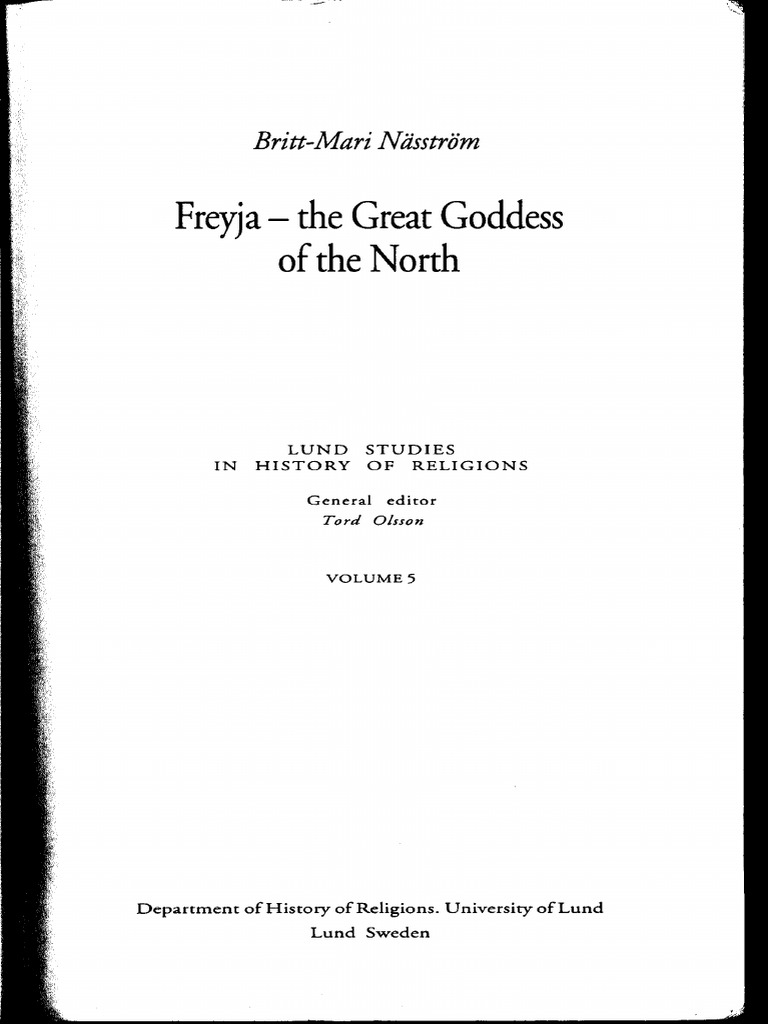 Freyja The Great Goddess of The North | PDF