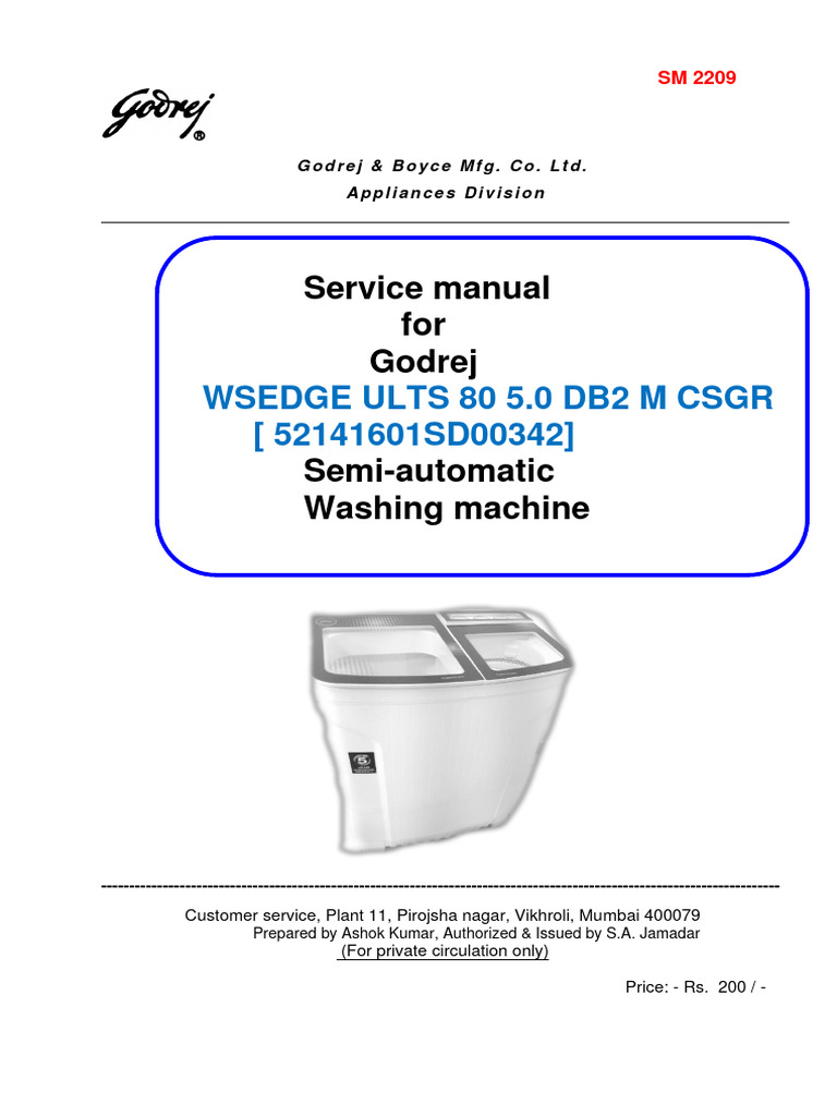 SM2209 | PDF | Ac Power Plugs And Sockets | Washing Machine