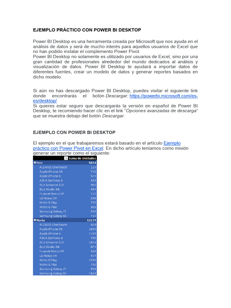 Ejemplo Práctico Con Power Bi Desktop | PDF | Microsoft Excel | Ventana ...
