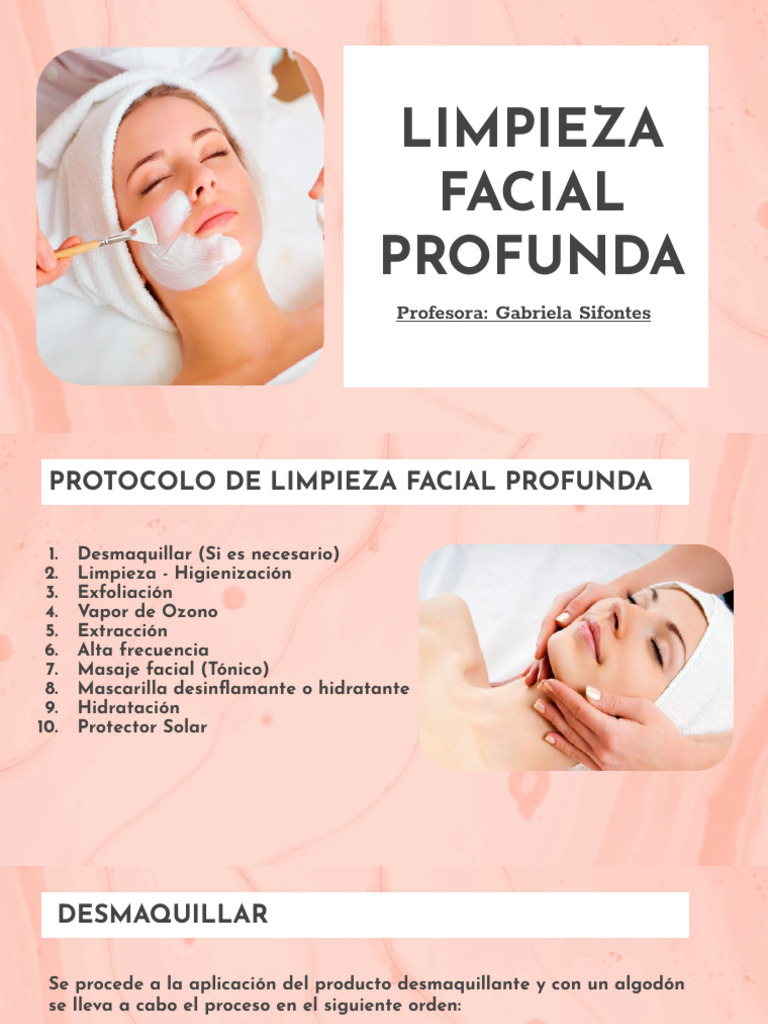 Diapositivas- Limpieza Facial Profunda. | PDF | Piel | Especialidades Medicas
