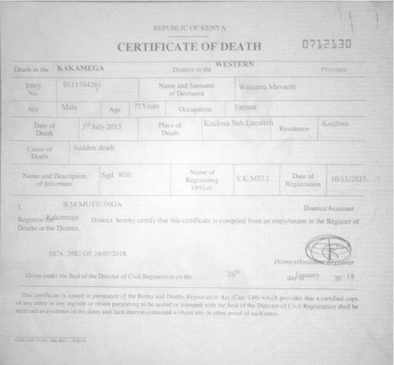 Certificate of Death | PDF