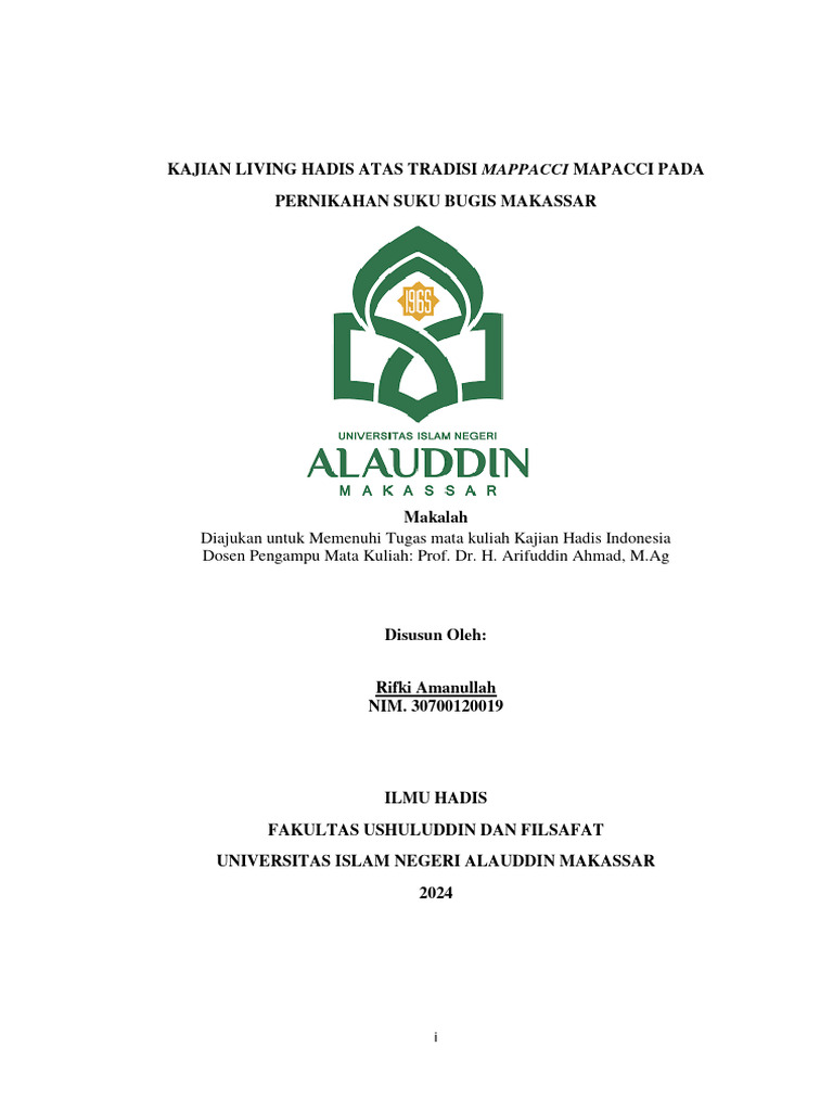 Tradisi Mappacci dalam Pernikahan Bugis | PDF