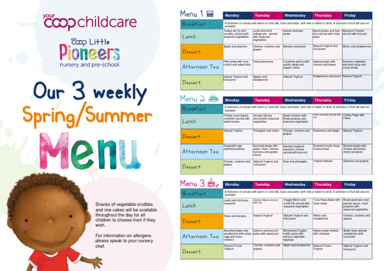 3 Week Menu A4 Spring Summer - 2023 | PDF