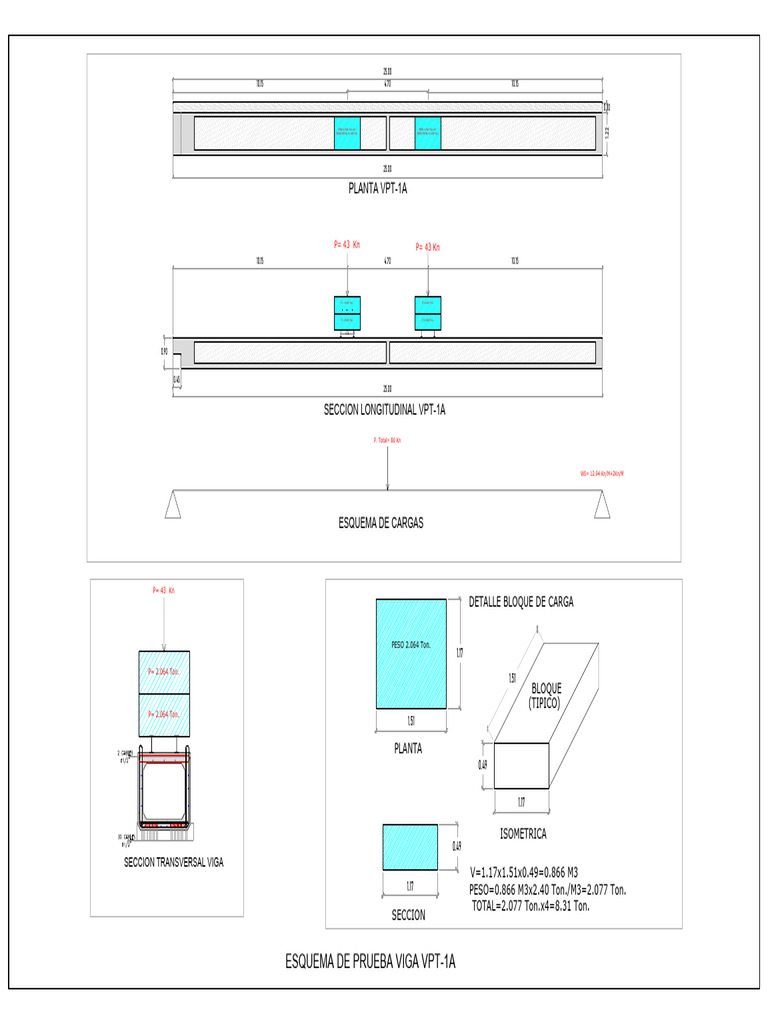 Esquema Prueba Viga Vpt-1a | PDF