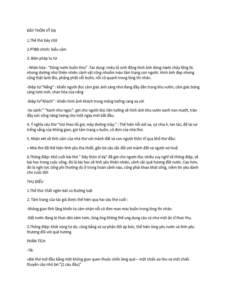 Đây Thôn V D | PDF