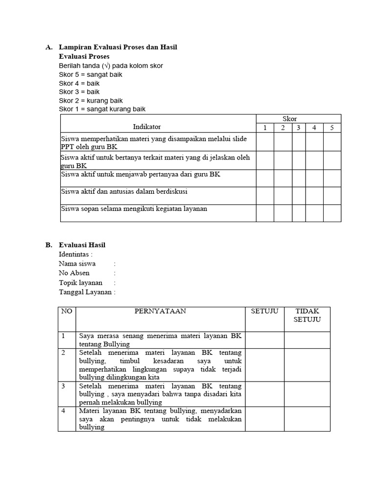 Lampiran Evaluasi Proses Dan Hasil | PDF
