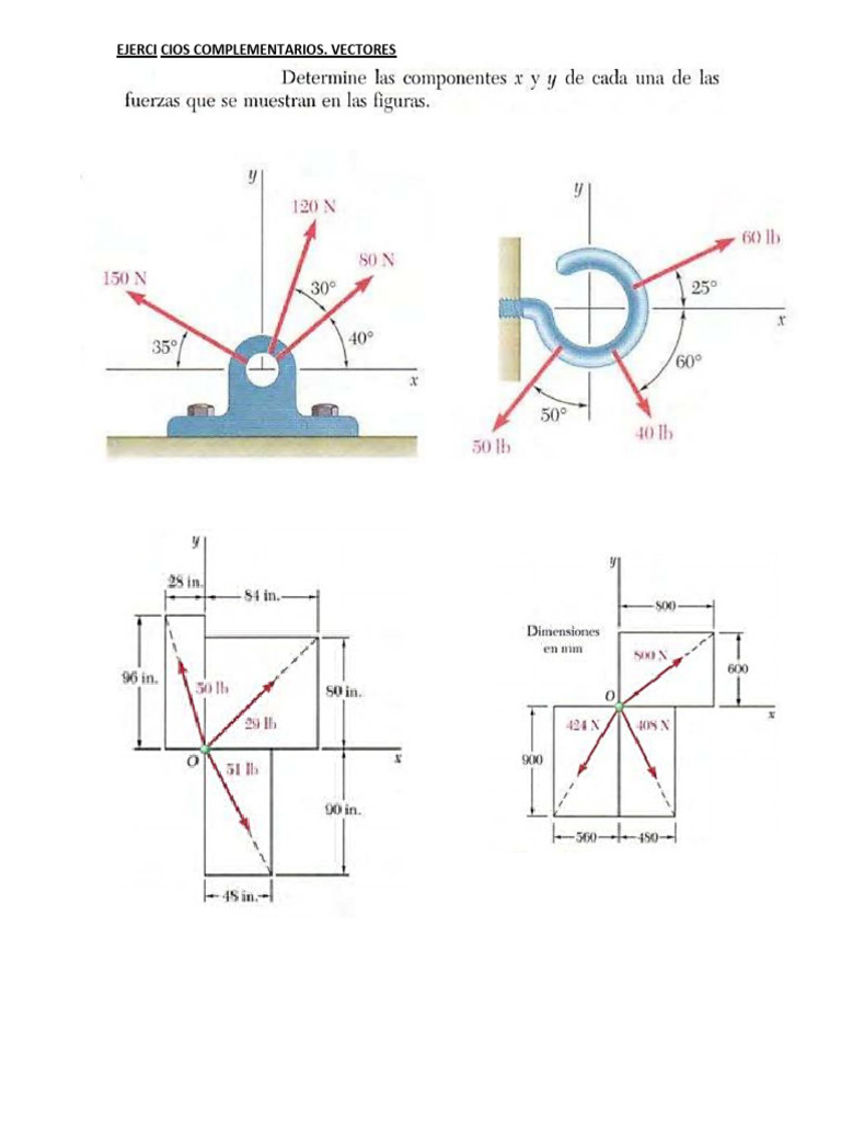 EJERCICIOS COMPLEMENTARIOS VECTORES | PDF