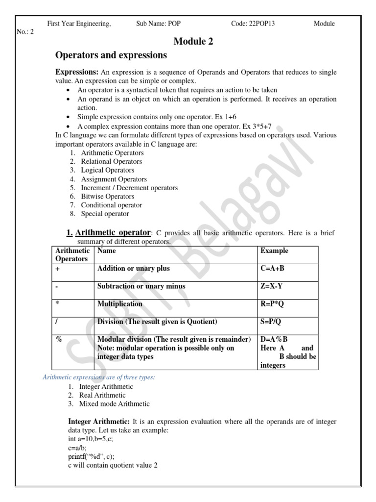 POP (22POP13) - Module-2 | PDF