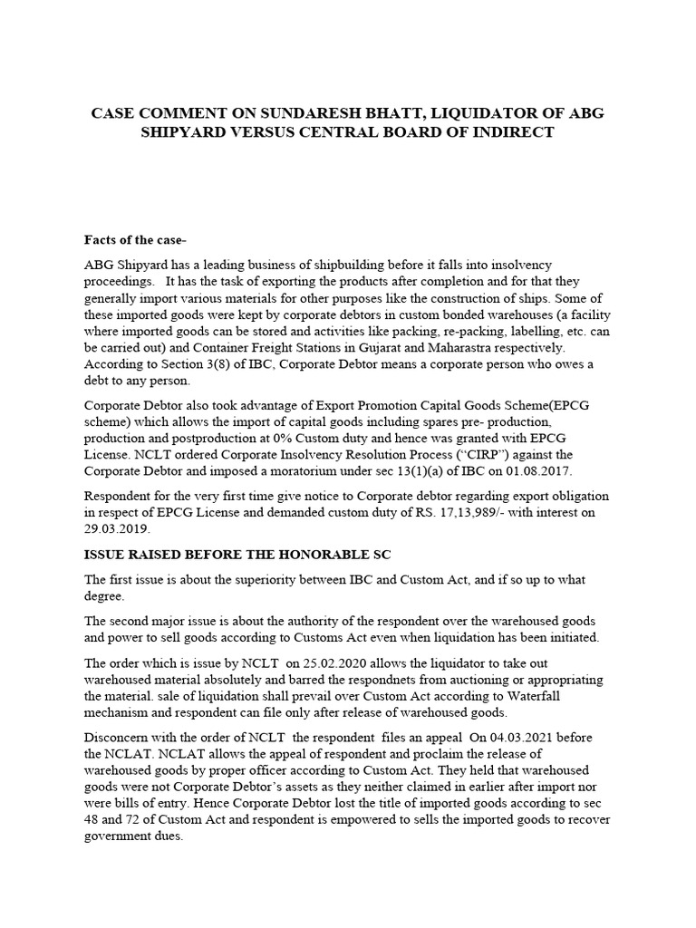 Case Commentary | PDF | Bankruptcy | Insolvency