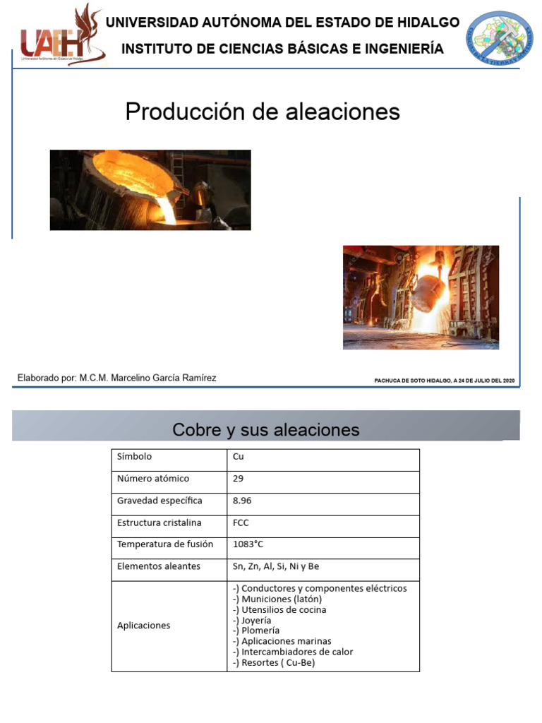 Cobre y Sus Aleaciones | PDF | Cobre | Estaño