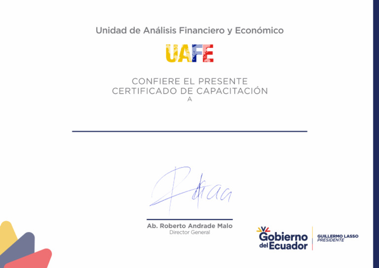Certificado de Curso UAFE 2023 | PDF