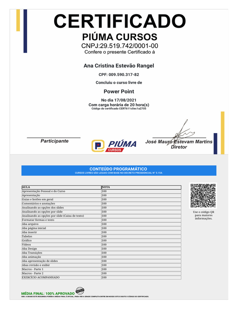 Https Piumacursos - Com Metodo Imprimir Certificado - PHP Curso 757 | PDF