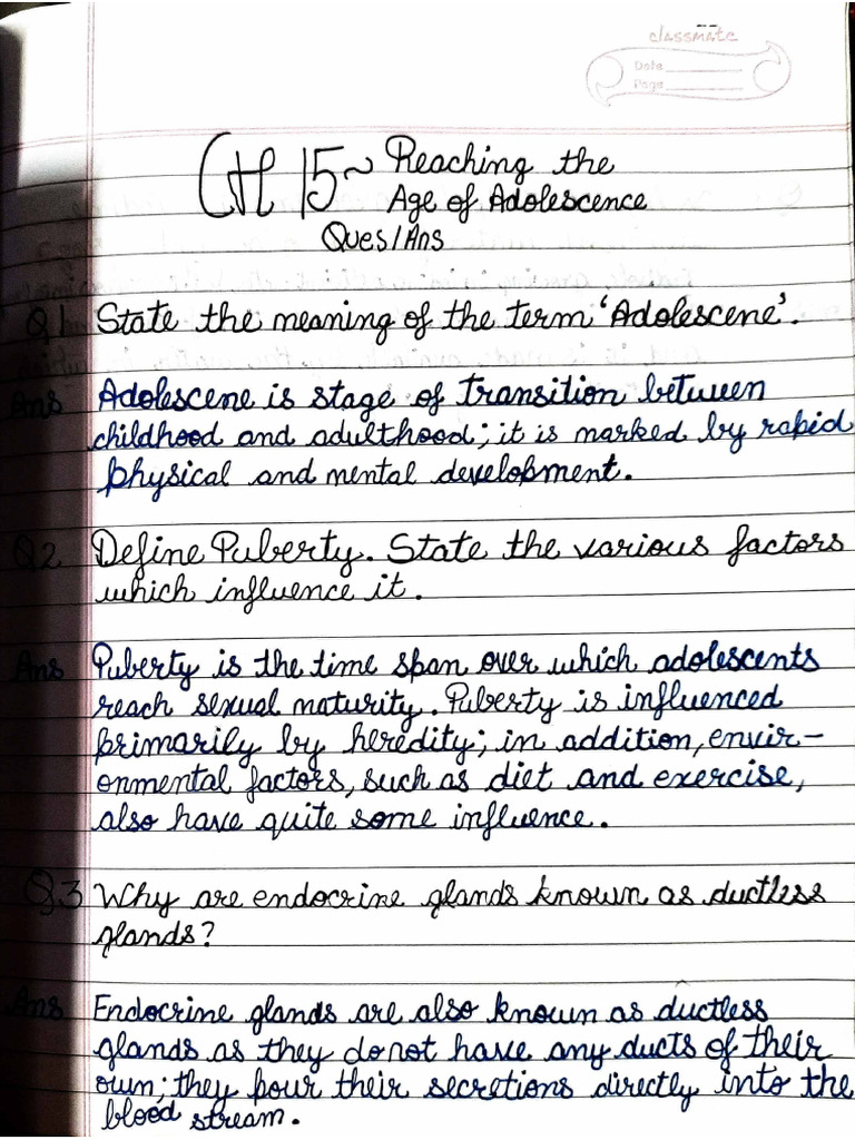 Reaching The Age Of Adolescence Pdf