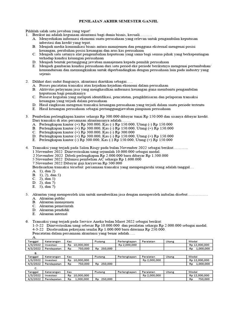 Latihan Uas Ekonomi | PDF