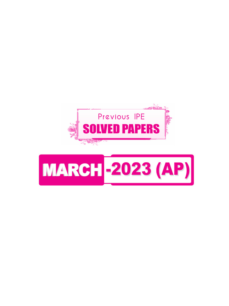 AP-IPE-2023 Question Paper | PDF