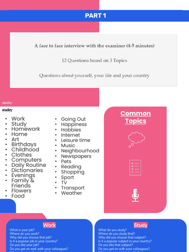 3.1 Studey-Ielts-Course-Speaking - Examples-Part-1 | PDF | Hobbies | Leisure