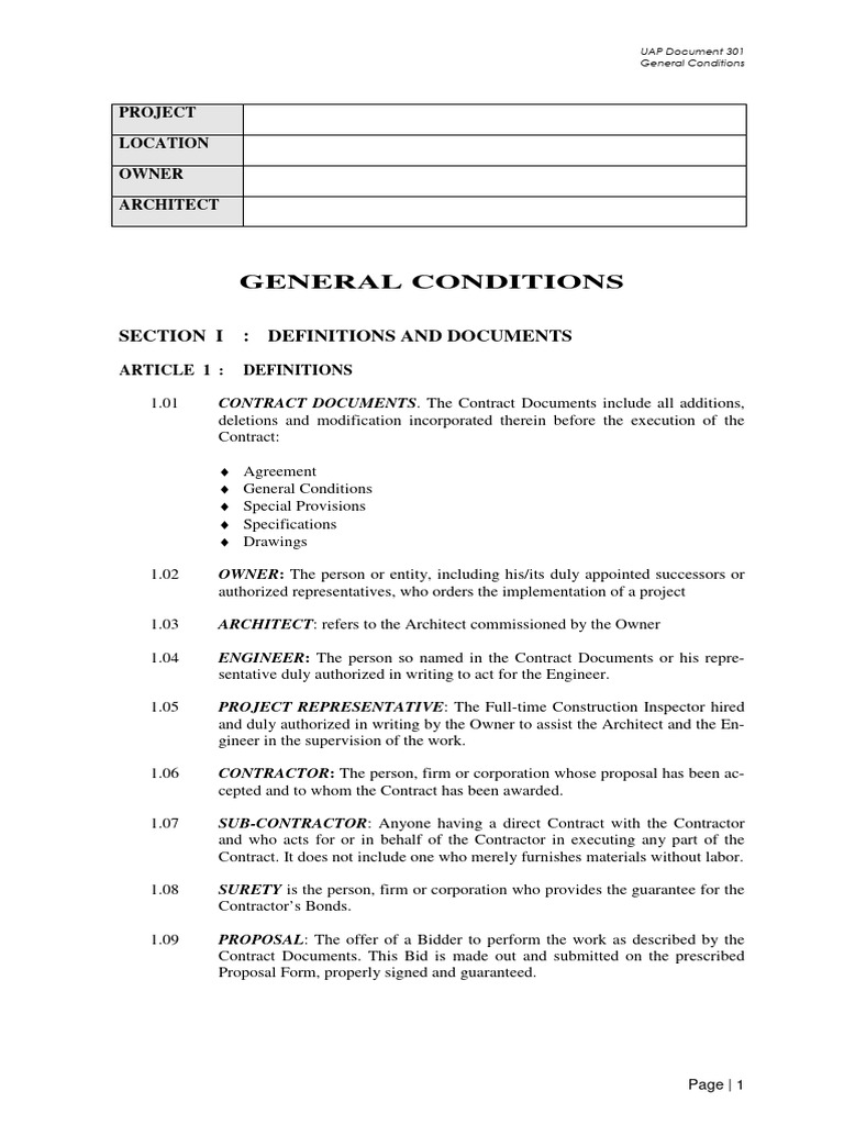 General Conditions - Uap Doc 301 | PDF | Specification (Technical ...