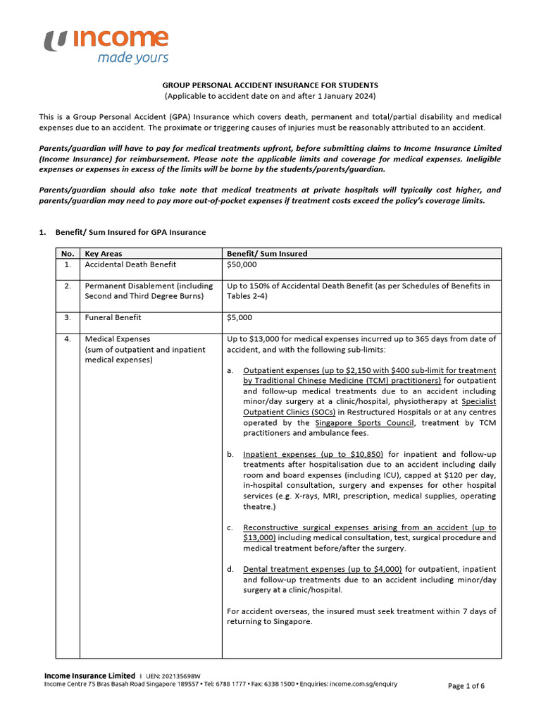 Product Fact Sheet Year 2024 | PDF | Hospital | Insurance