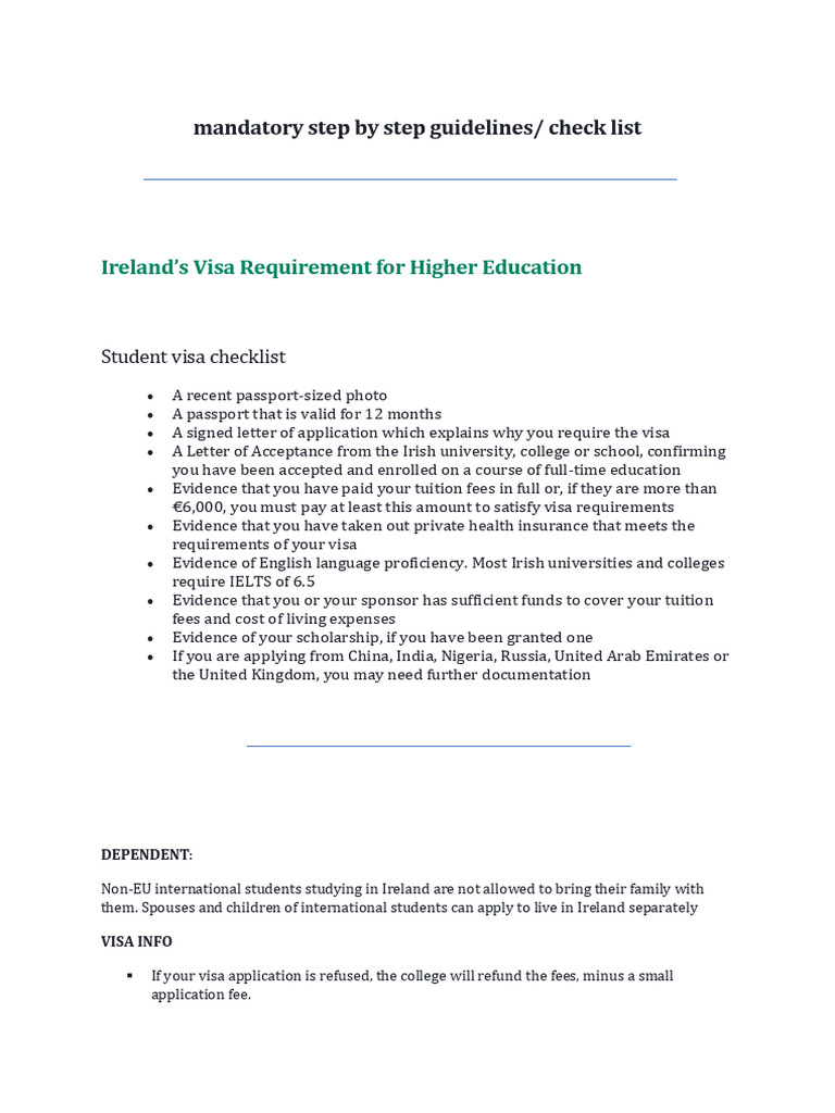 Mandatory Step by Step Guidelines Ireland | PDF