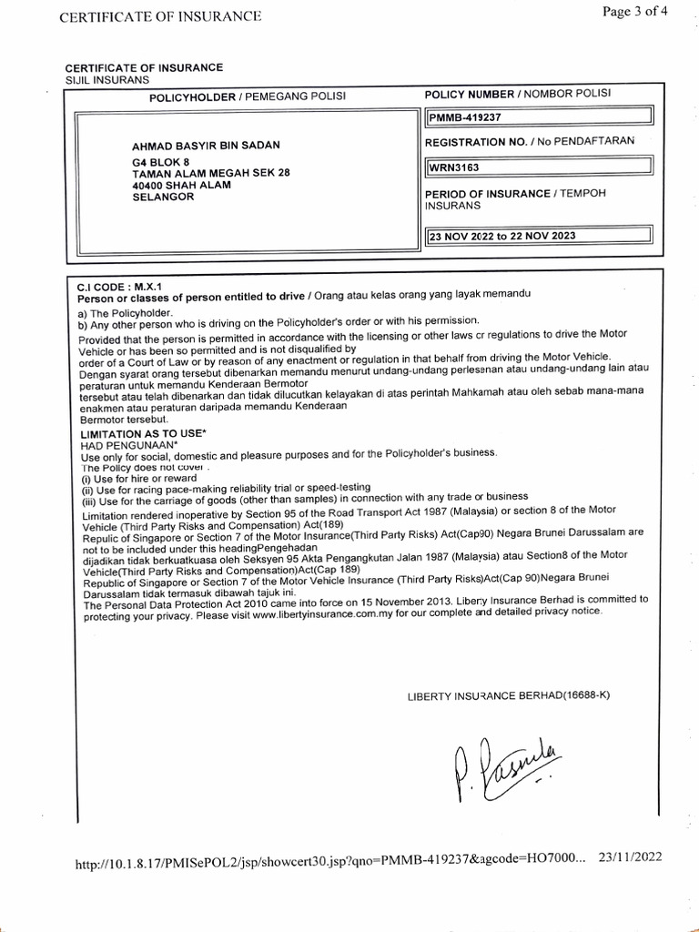 Attachment 2 - Insurance Cover Note | PDF | Insurance | Vehicle Insurance