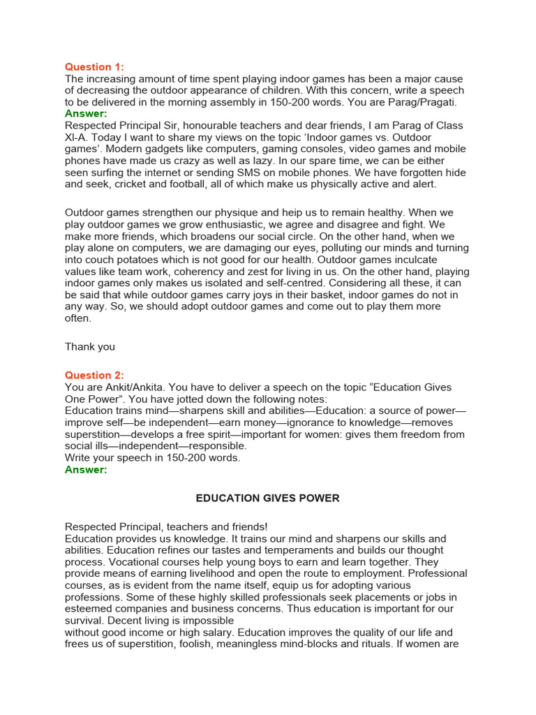 Speech Writing | PDF