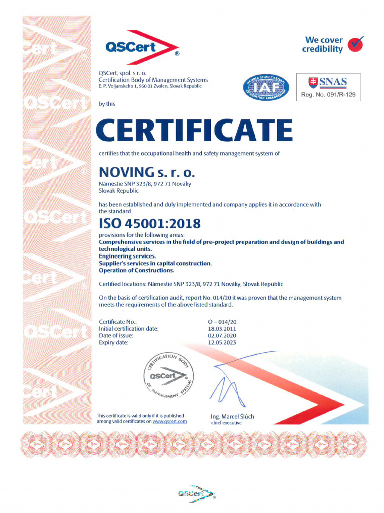ISO 45001 Cert ENG | PDF