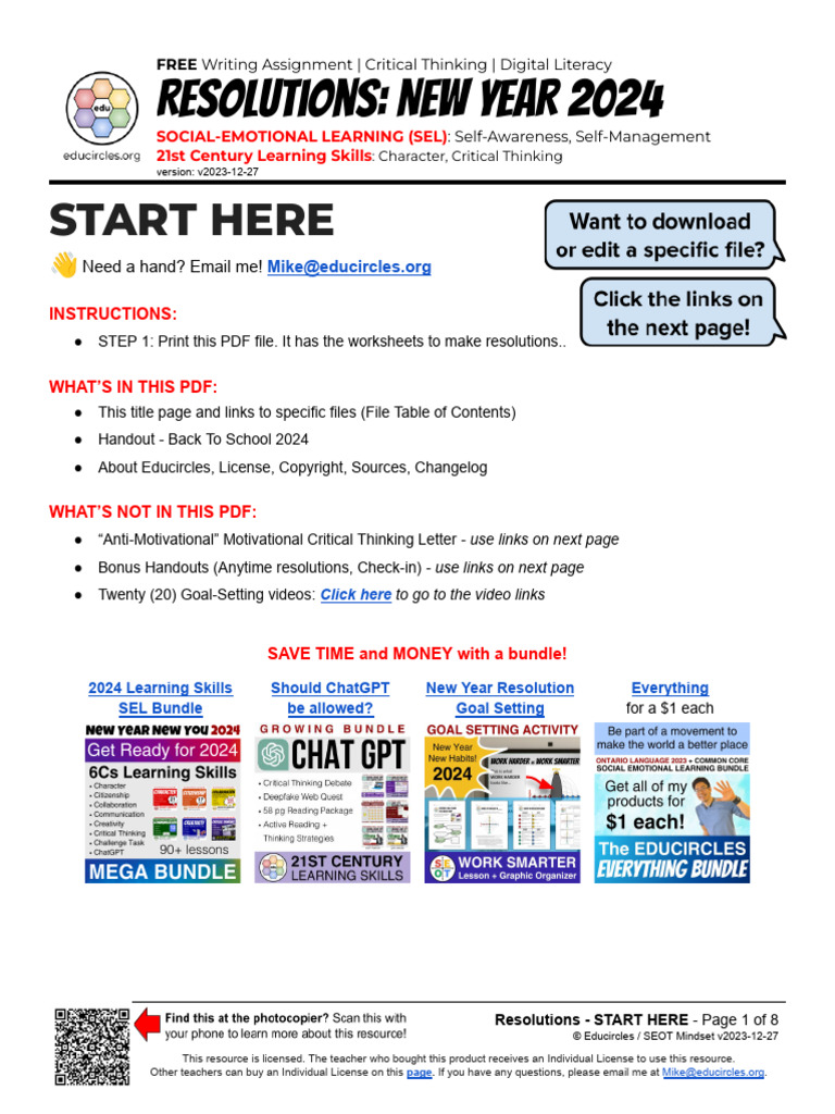 Resolutions: NEW YEAR 2024: Start Here | PDF | Creative Commons License ...