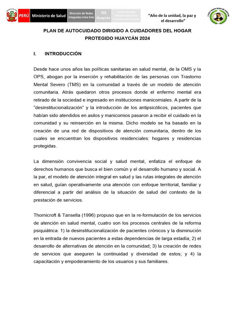 Plan de Autocuidado para Cuidadoras | PDF