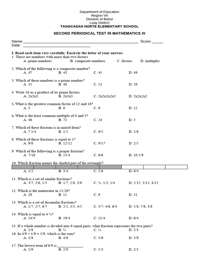 Pt Mathematics 4 Q2 Pdf Division Mathematics Encodings 