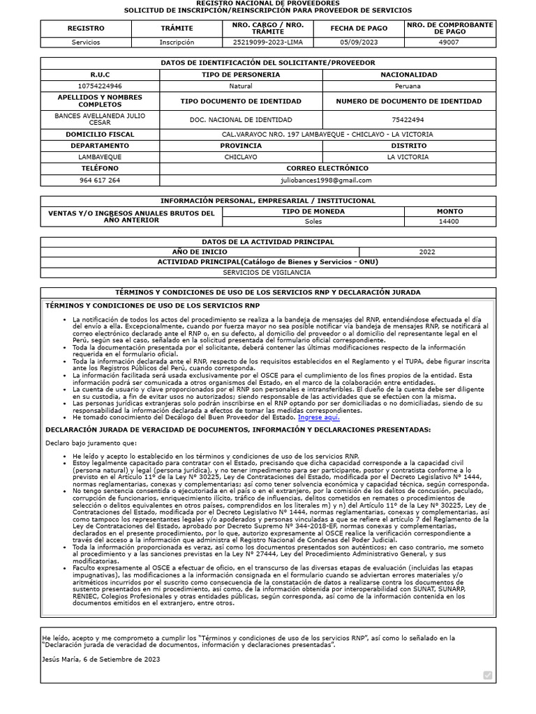 RNP - Bances | PDF