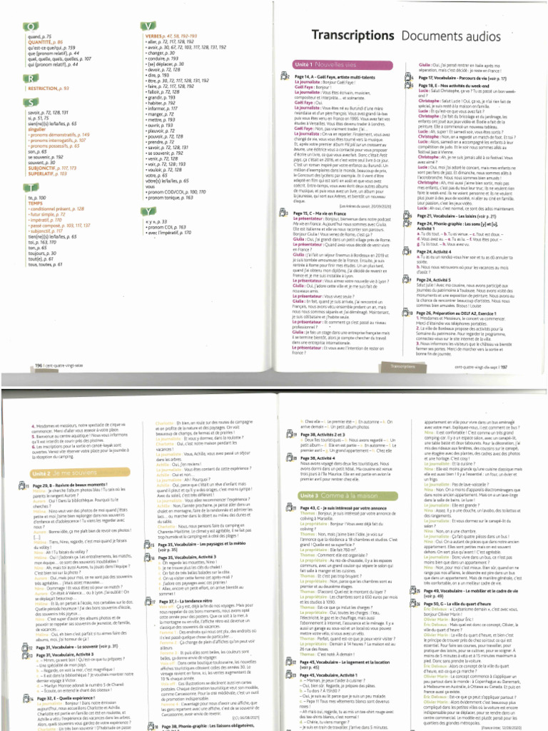 Edito A2 (2e) Transcription Audio 1-6 | PDF