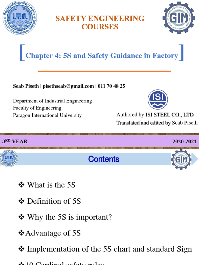Chapter 4 5S and Safety Guidance in Factory-English | Download Free PDF ...