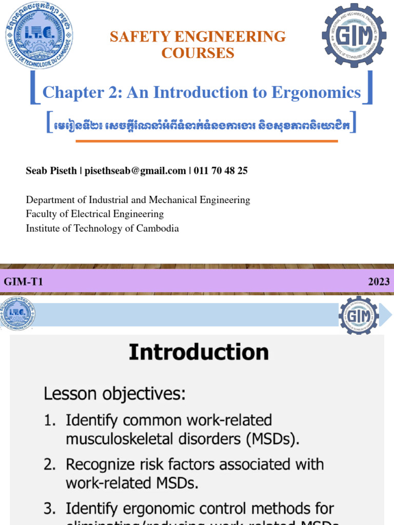 Chapter 2 an Introduction to Ergonomics | PDF | Human Factors And Ergonomics | Occupational ...