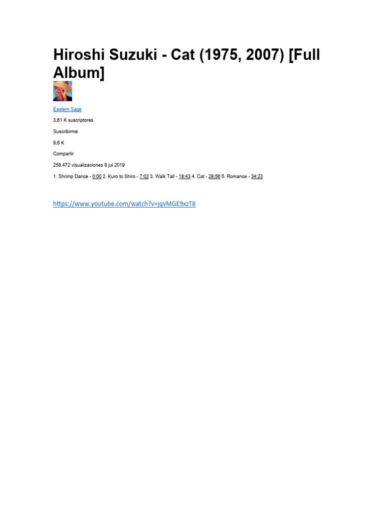 Hiroshi Suzuki - Cat | PDF