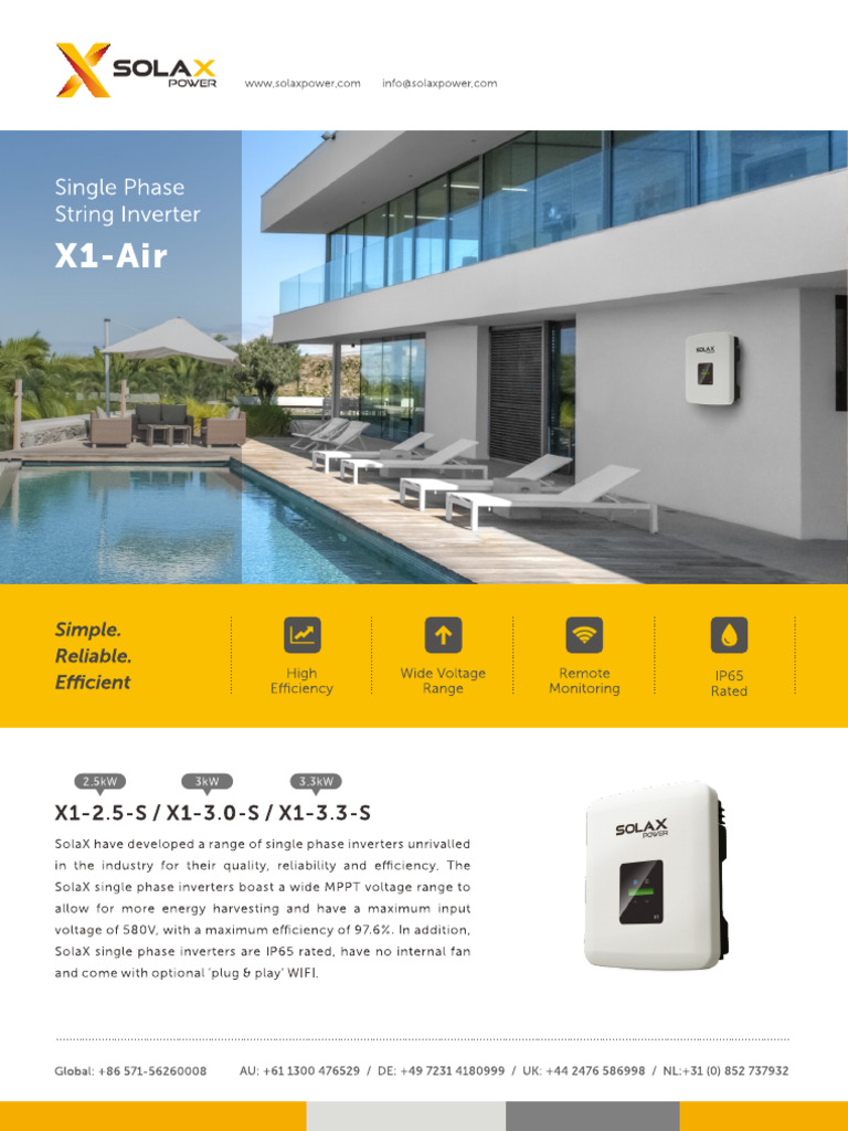 X1 Air Technical Datasheet | PDF