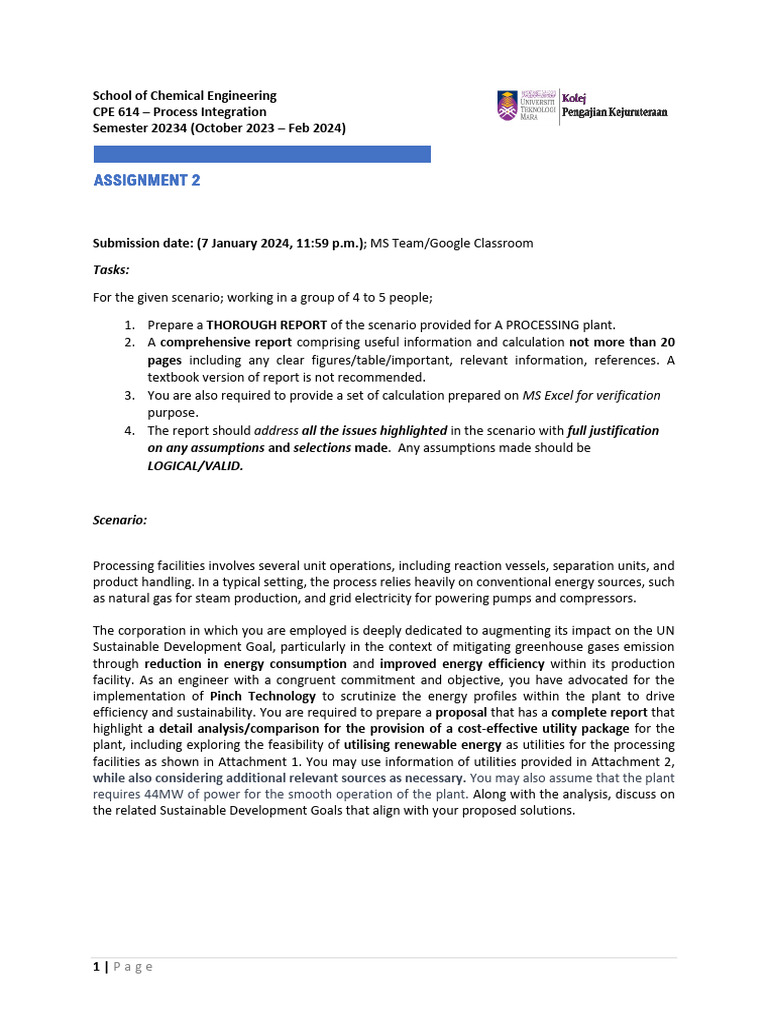Assignment 2 - CPE614 20234 - Final | PDF | Steam | Boiler