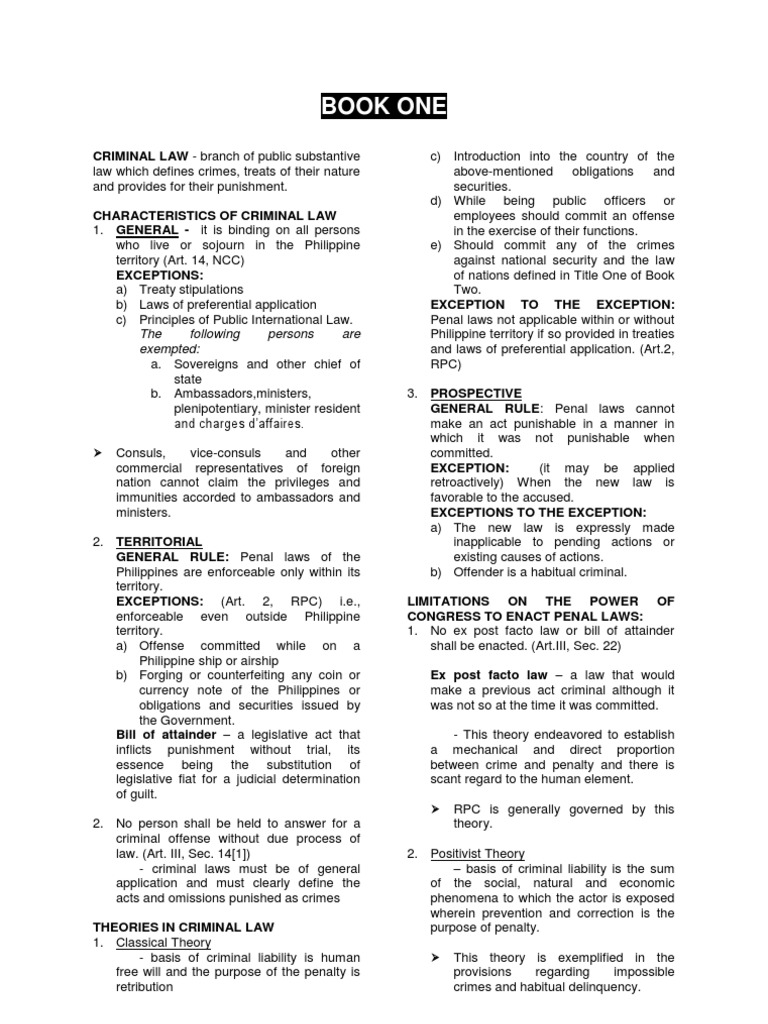 RPC Book 1 | Download Free PDF | Intention (Criminal Law) | Crime ...