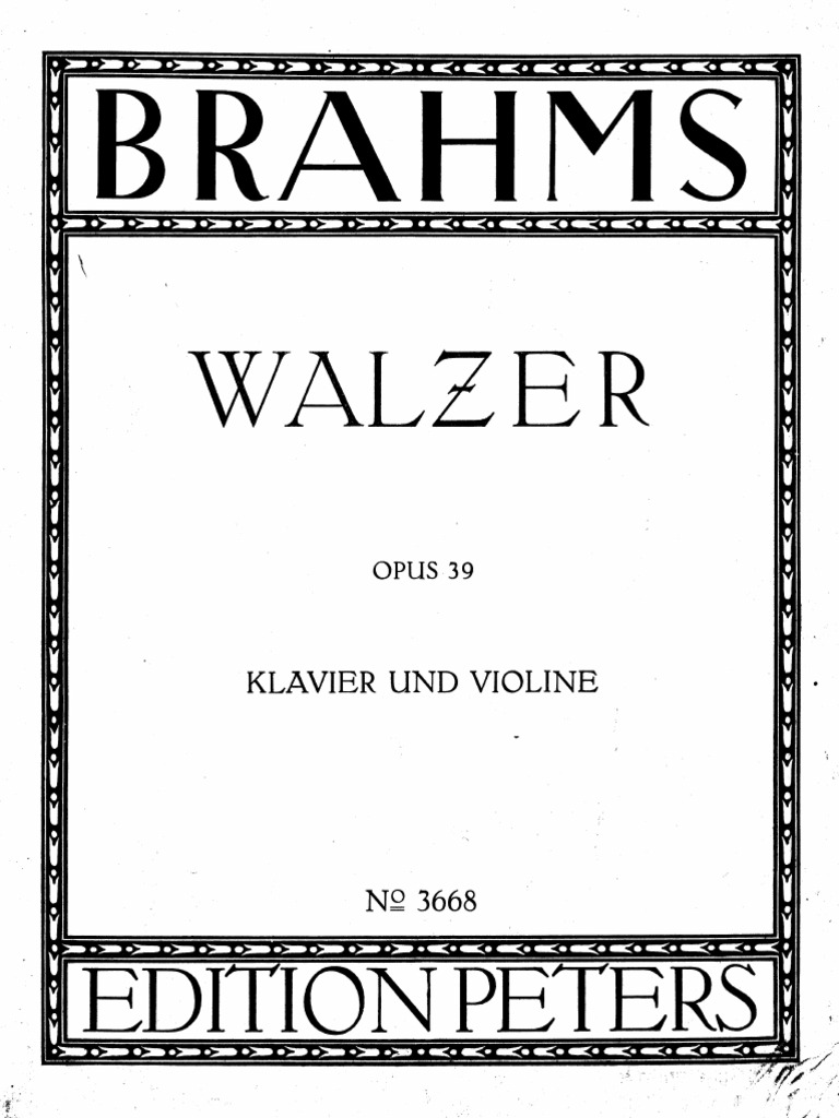 Brahms Valses Op 39 | PDF