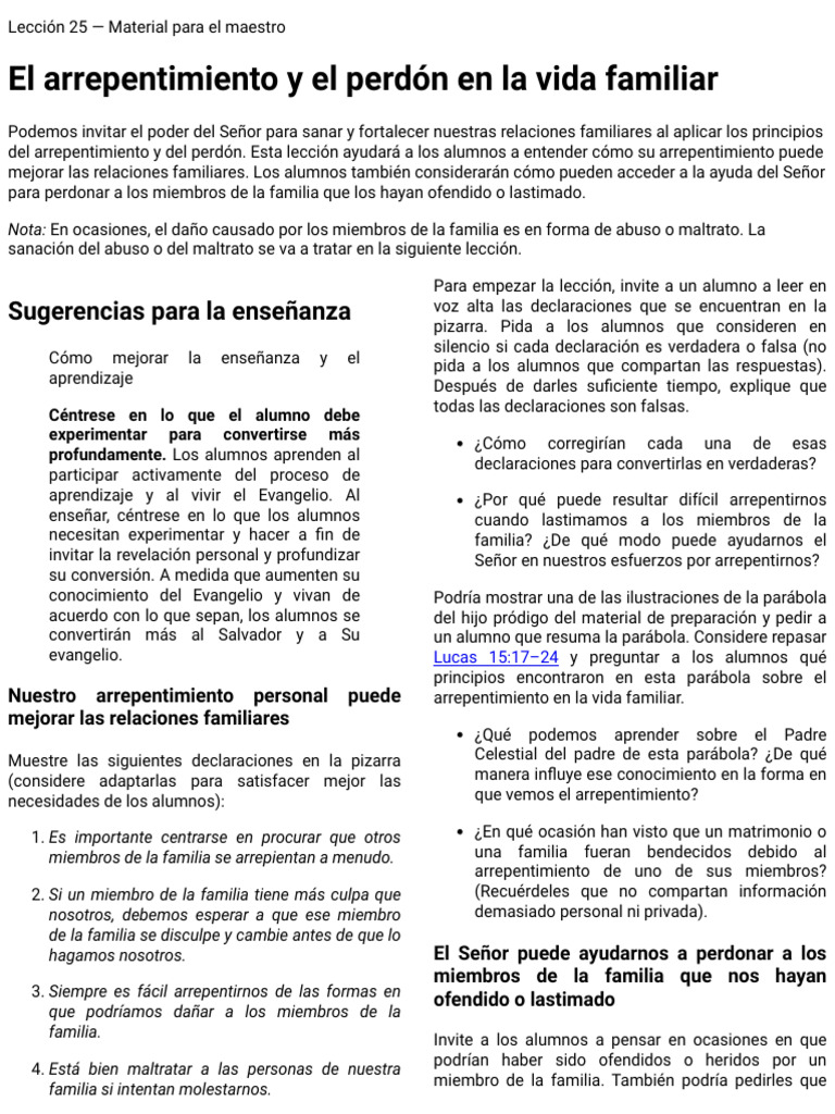 Enseñanza del Perdón Familiar para Niños | PDF | Jacob