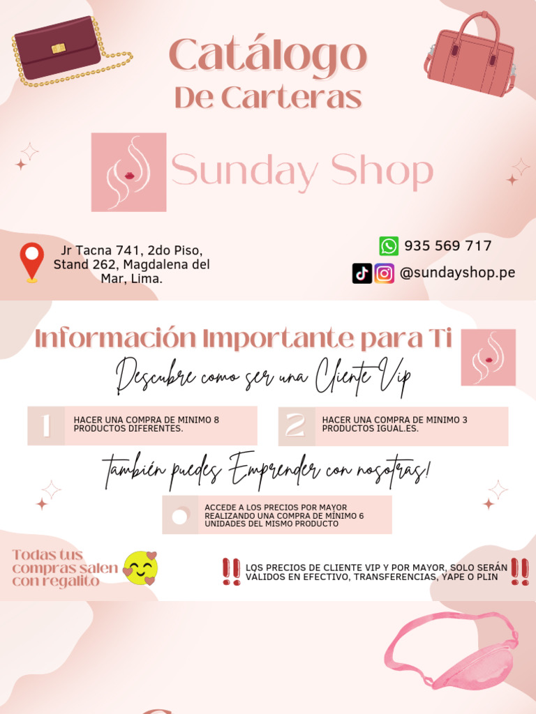 Catalogo Carteras Sunday Shop-1 | PDF | Cocina, comidas y vino | Salud ...