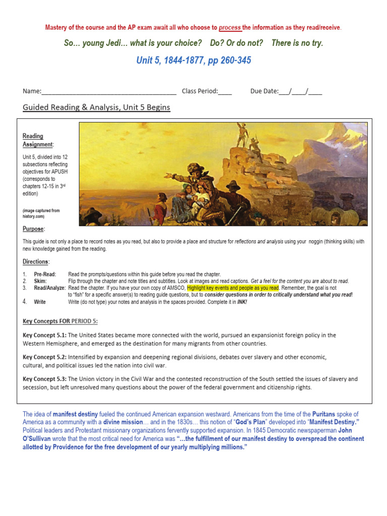 AMSCO Guided Reading - STUDENT PACKET-1 | PDF | American Civil War ...