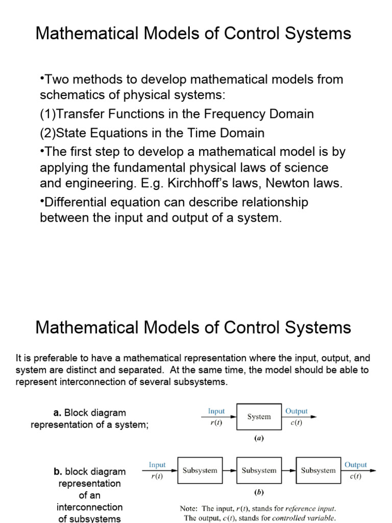 Mathematical Models of Control Systems | PDF | Electrical Network ... Mathematical Models of Control Systems | PDF | Electrical Network ...