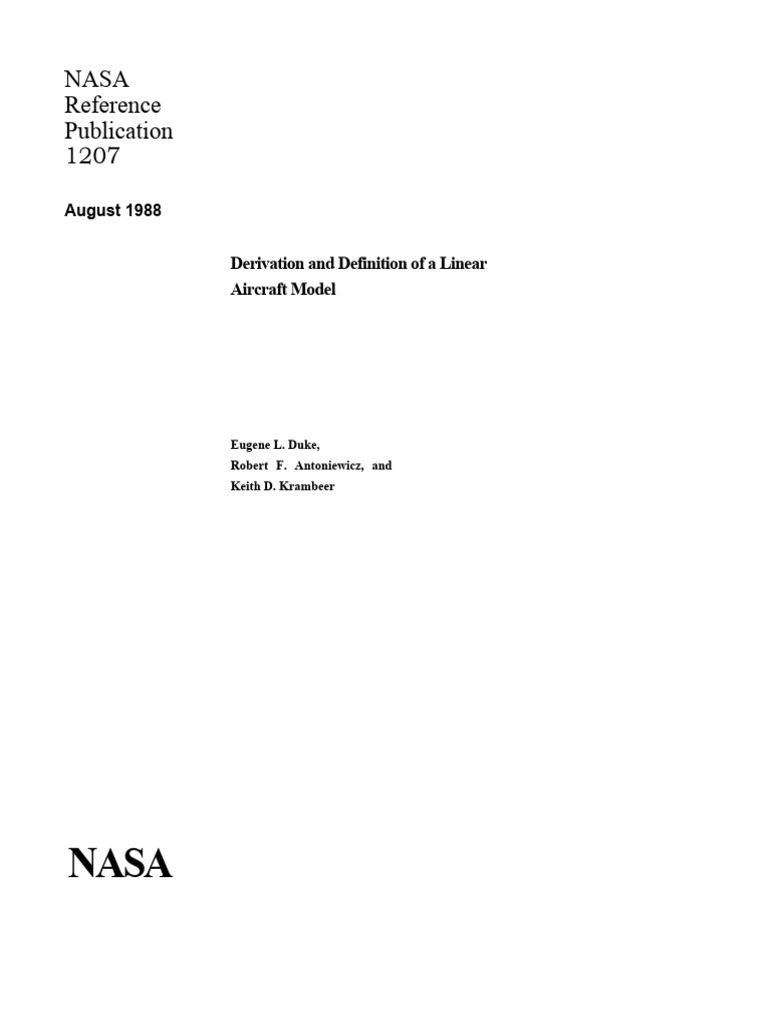NASA's Linear Aircraft Model Overview | PDF | Rotation Around A Fixed ...
