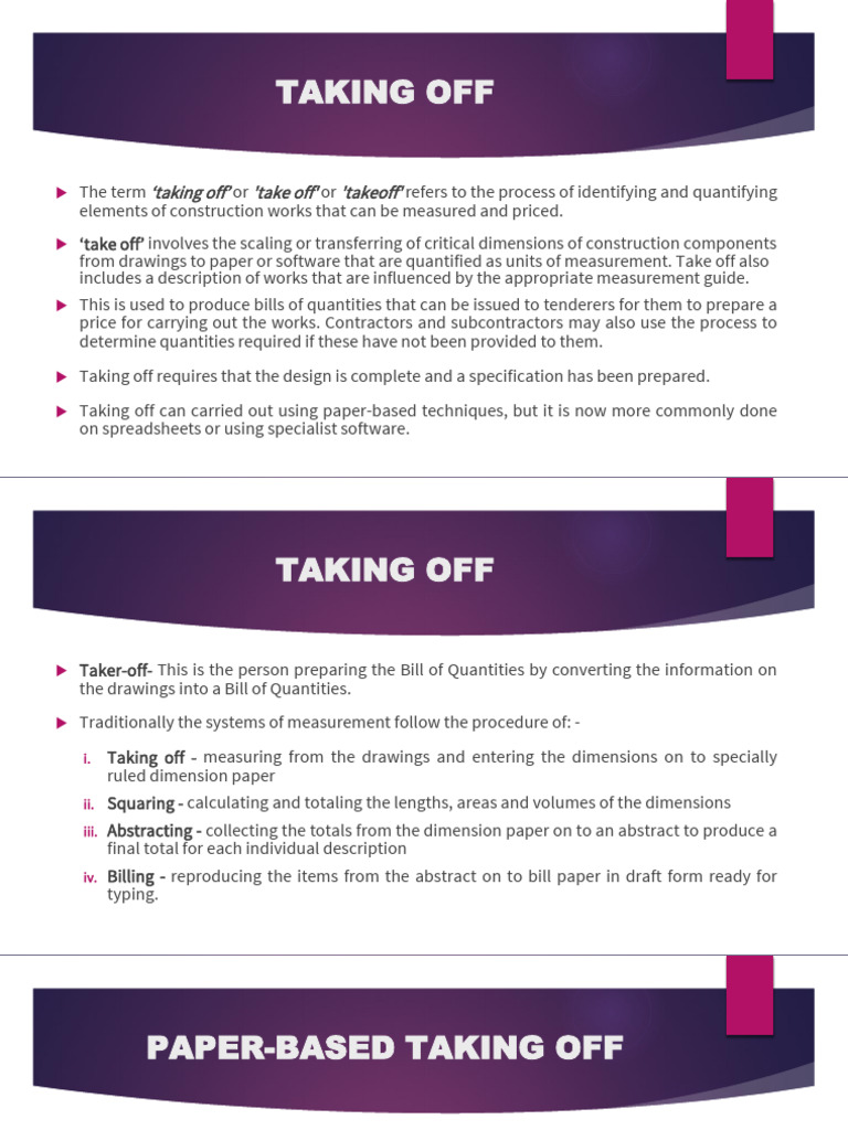 No.3 Taking Off & Introduction To Measurement | PDF | Measurement ...