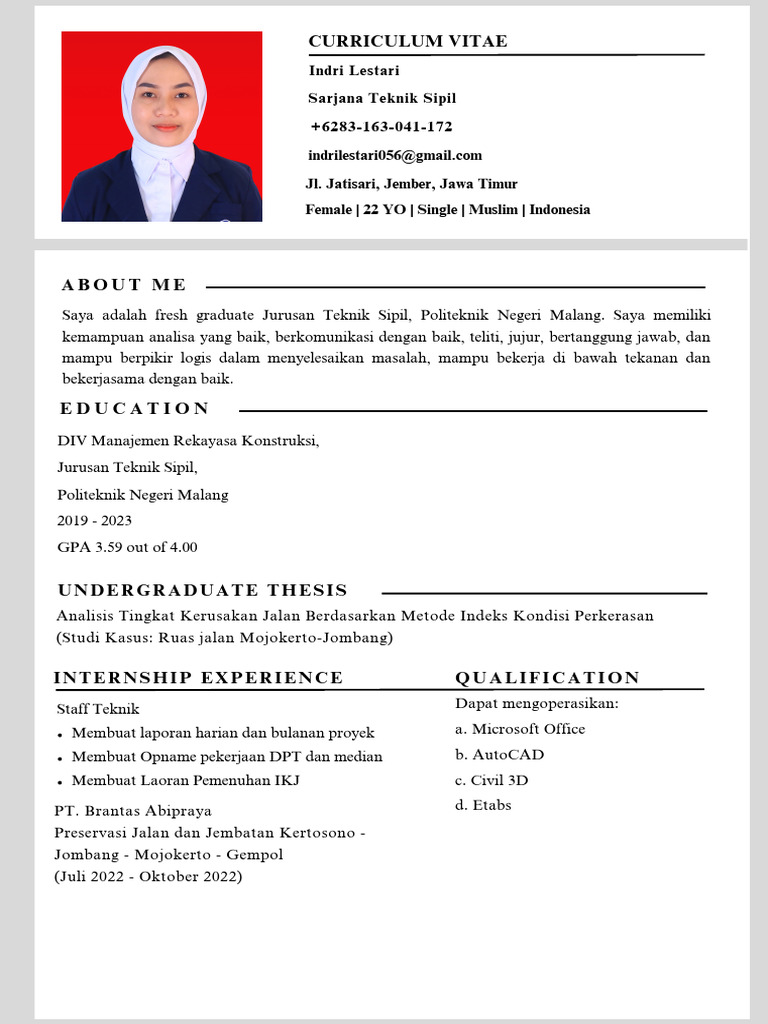 CV Indri Lestari | PDF