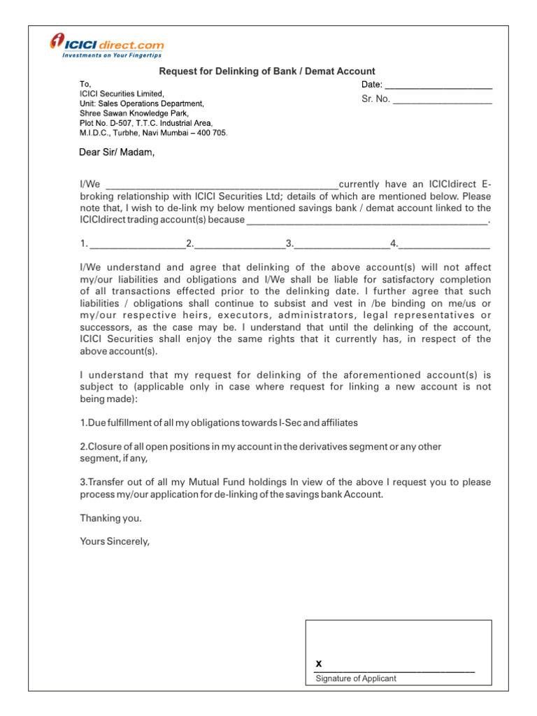 Delinking Form | PDF | Banks | Banking